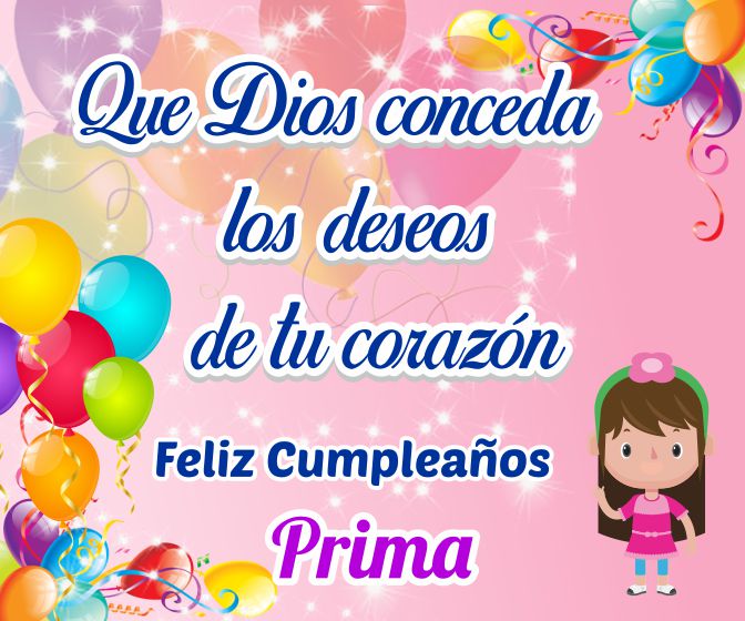 Tarjetas de cumpleaños para una prima - BONITO PARA IMPRIMIR