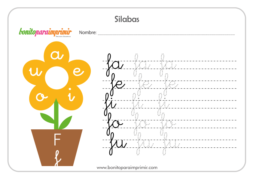 Sílabas con F - BONITO PARA IMPRIMIR