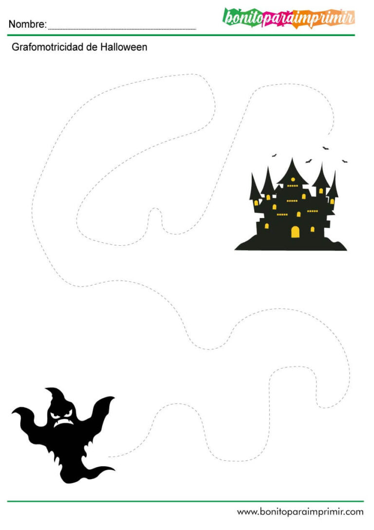 Fichas de actividades de grafomotricidad de Halloween - BONITO PARA ...