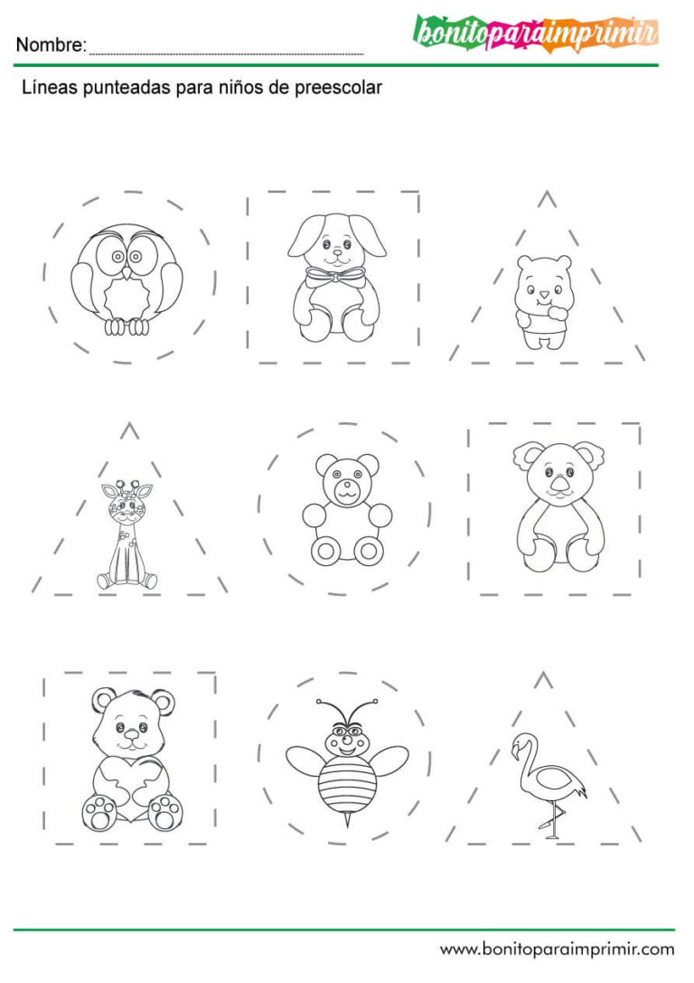 Líneas punteadas para niños de preescolar - BONITO PARA IMPRIMIR