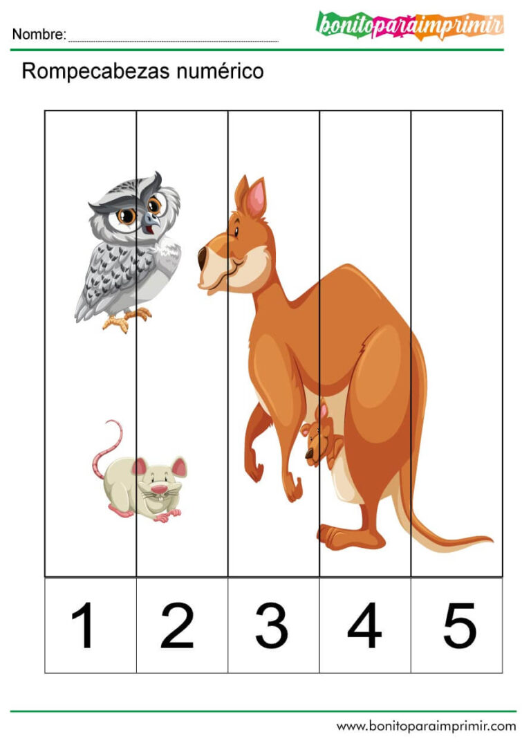Rompecabezas numérico - BONITO PARA IMPRIMIR