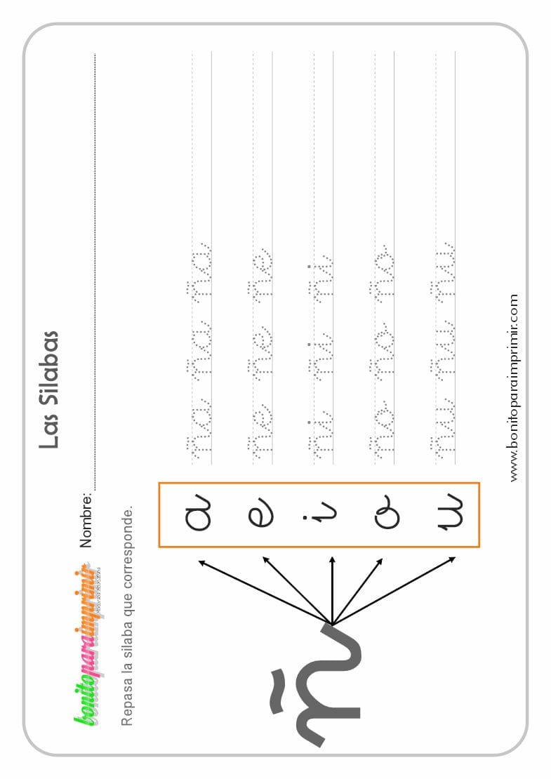 Silaba con Ñ - BONITO PARA IMPRIMIR