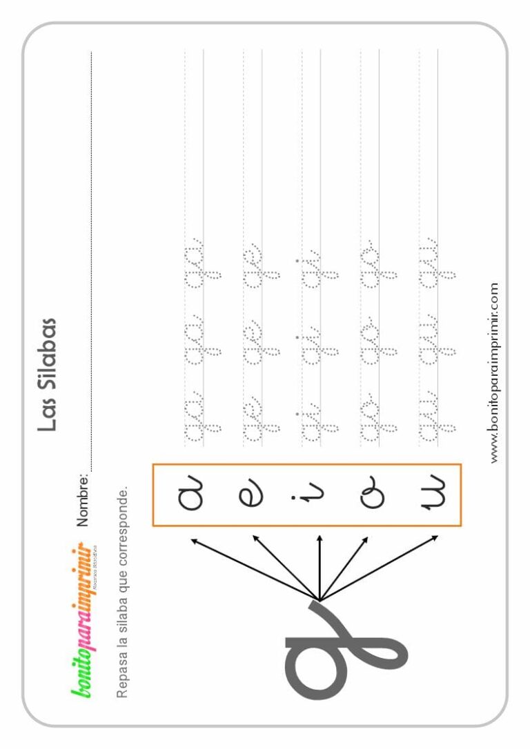 Ejercicios de silabas - BONITO PARA IMPRIMIR