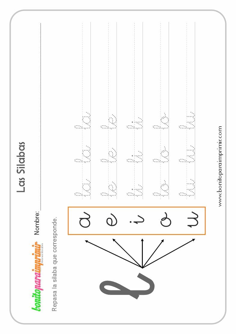 Sílabas con l - BONITO PARA IMPRIMIR