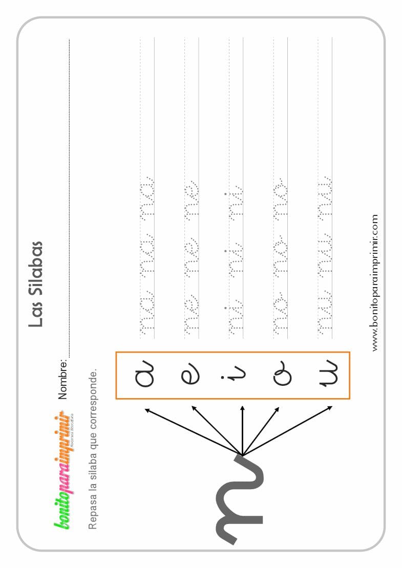 Sílabas con N - BONITO PARA IMPRIMIR