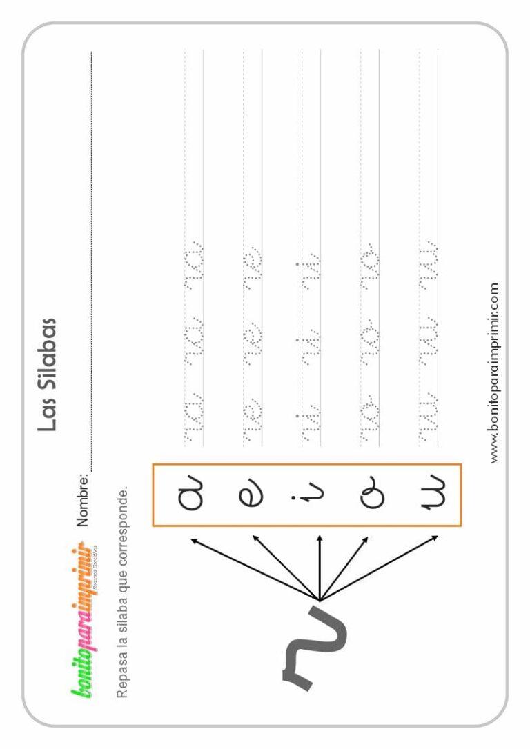 Ejercicios de silabas - BONITO PARA IMPRIMIR