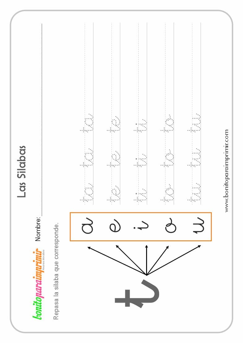 Sílabas con T - BONITO PARA IMPRIMIR
