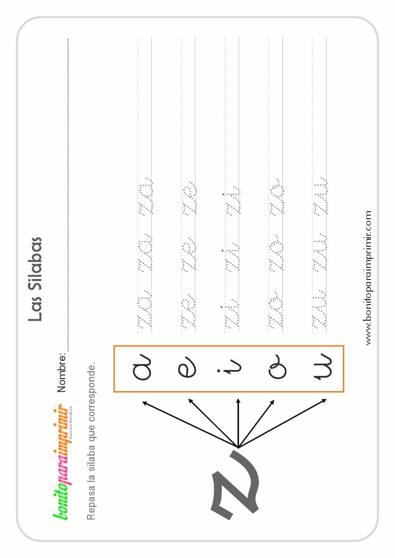 Sílabas con Z - BONITO PARA IMPRIMIR