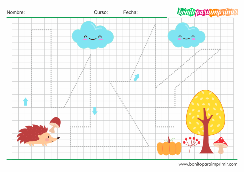 Grafomotricidad de otoño - BONITO PARA IMPRIMIR