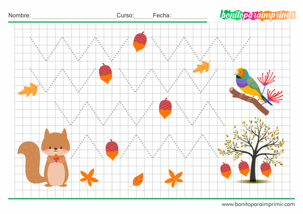 Grafomotricidad de otoño - BONITO PARA IMPRIMIR