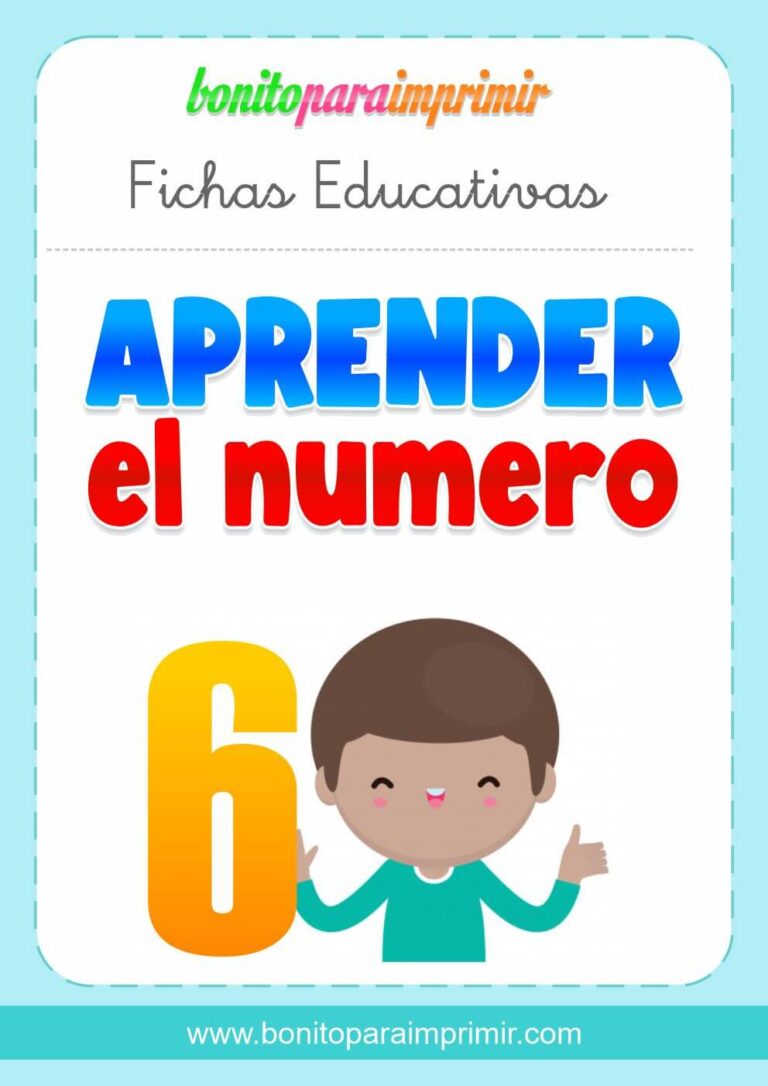 El número seis 6 - BONITO PARA IMPRIMIR