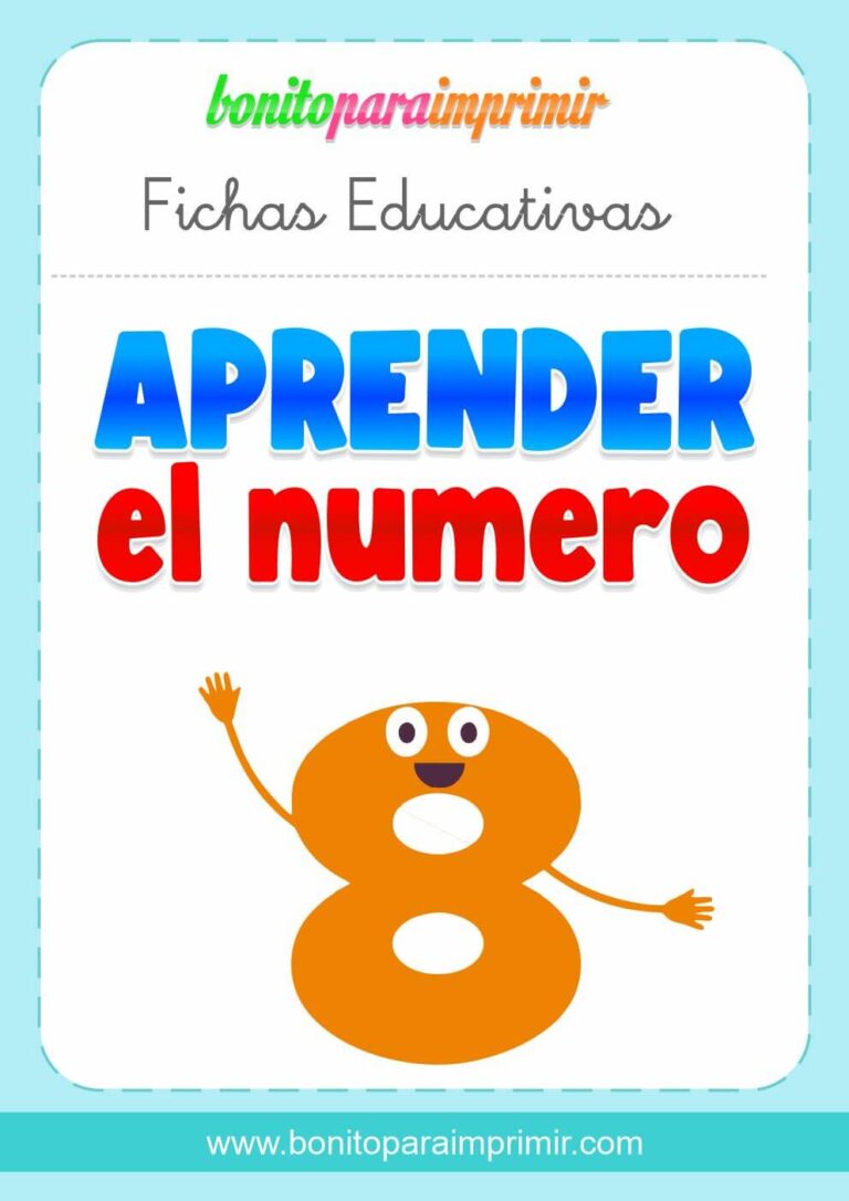 El número 8. Actividades de los números - BONITO PARA IMPRIMIR