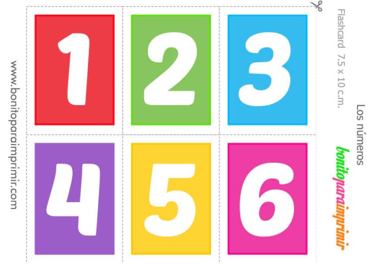Flashcards para aprender los números - BONITO PARA IMPRIMIR
