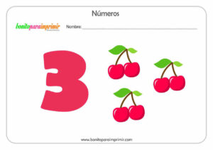 El número tres 3 - BONITO PARA IMPRIMIR
