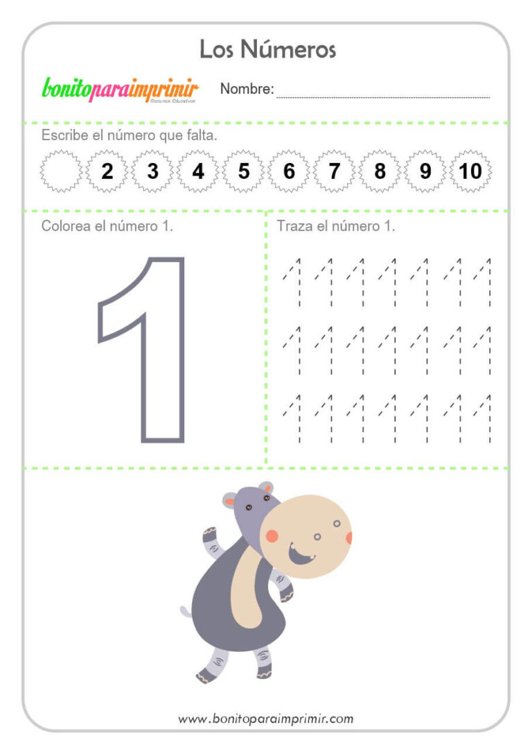 Aprender los números. Fichas para colorear - BONITO PARA IMPRIMIR