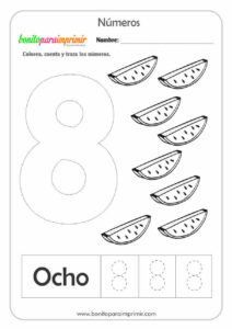 El número 8. Actividades de los números - BONITO PARA IMPRIMIR