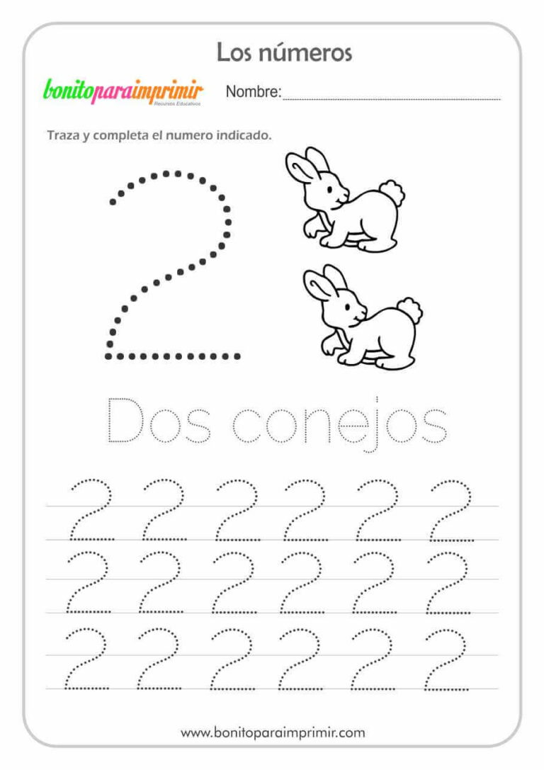 El numero dos 🥇 【Actividades para niños PDF】📒