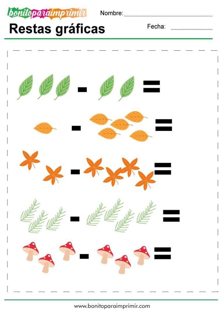 Restas para primer grado de primaria - BONITO PARA IMPRIMIR