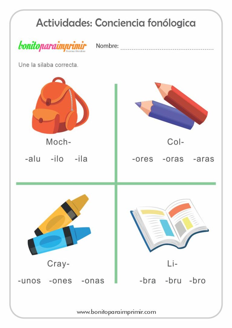 Conciencia fonologica 🥇 【para niños de inicial PDF】📒