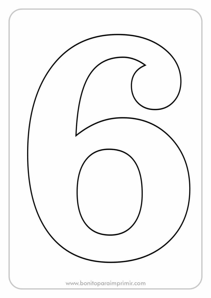 Numero 6 para imprimir 🥇 【Actividades para inicial PDF】📒