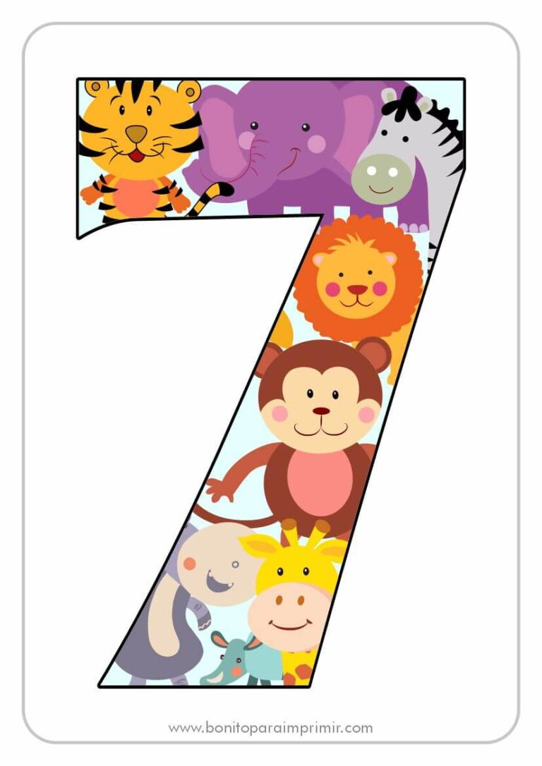 Numero 7 para imprimir 🥇 【Para niños de preescolar PDF】📒
