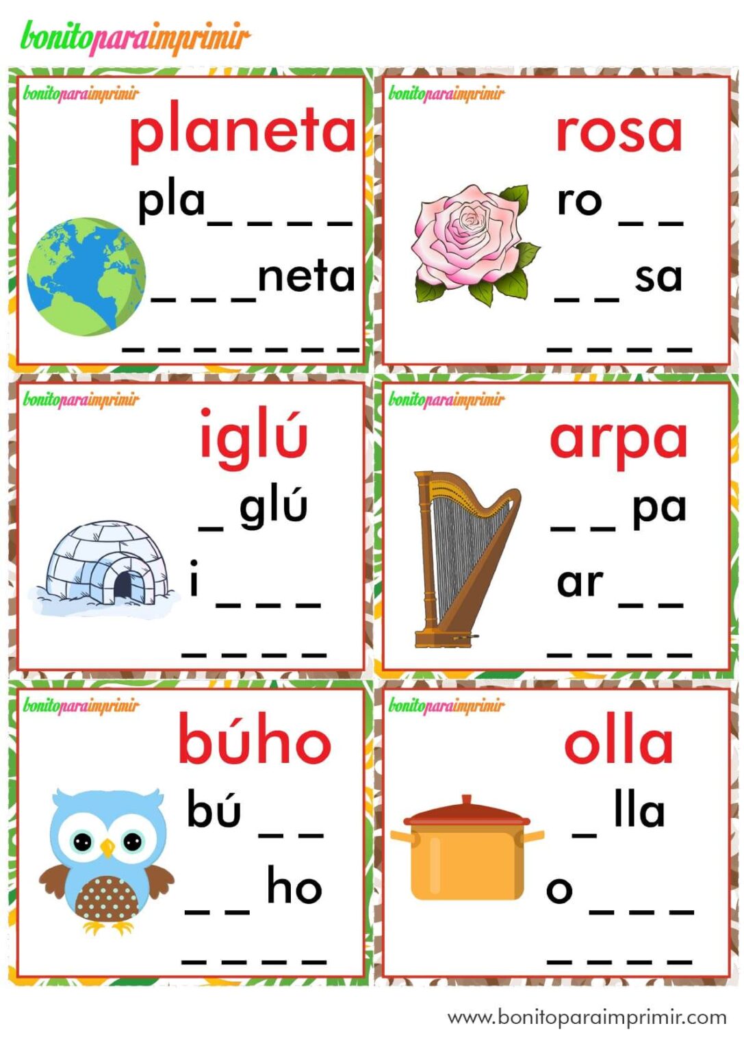 Sonido inicial vocalico 🥇 【 Para niños en PDF】📒