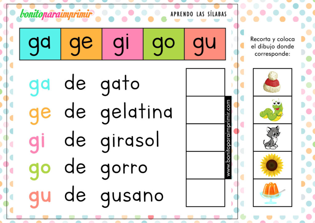 Aprender las silabas🥇 【Actividades para niños PDF】📒