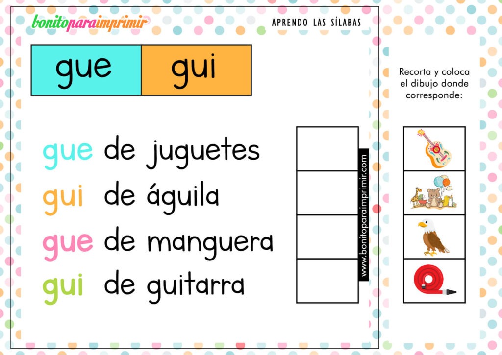 Aprender las silabas🥇 【Actividades para niños PDF】📒