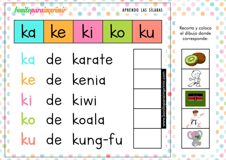 Aprender las silabas🥇 【Actividades para niños PDF】📒