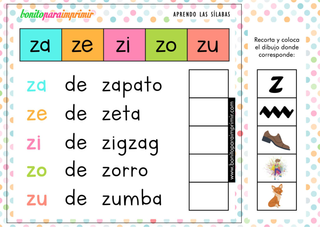 Aprender las silabas🥇 【Actividades para niños PDF】📒