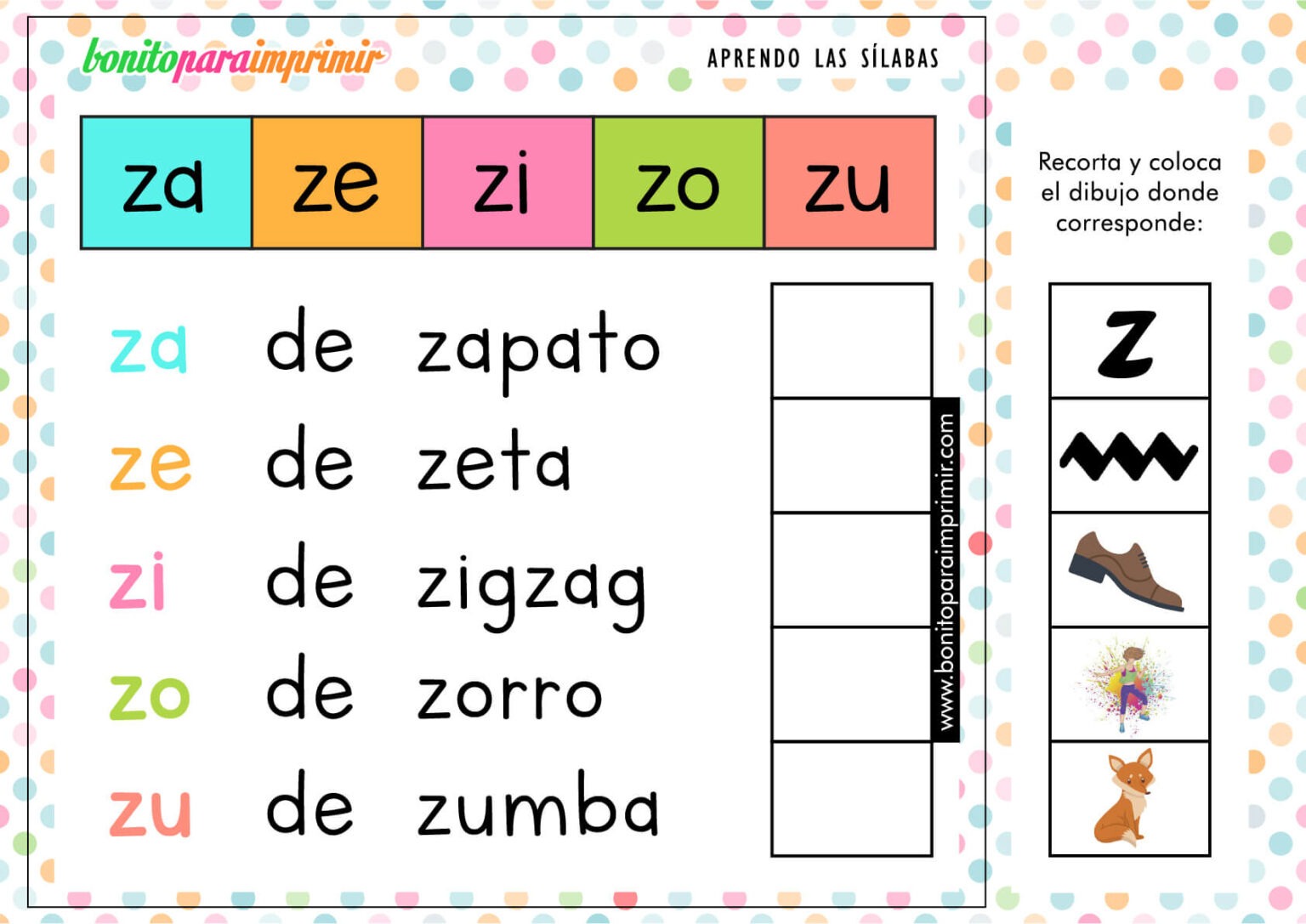 Aprender las silabas🥇 【Actividades para niños PDF】📒