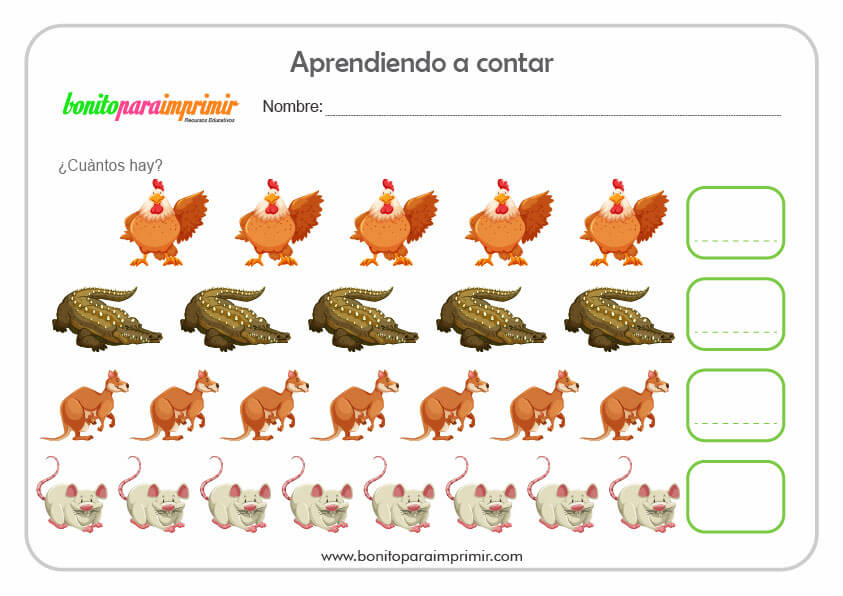 Ficha para contar - BONITO PARA IMPRIMIR