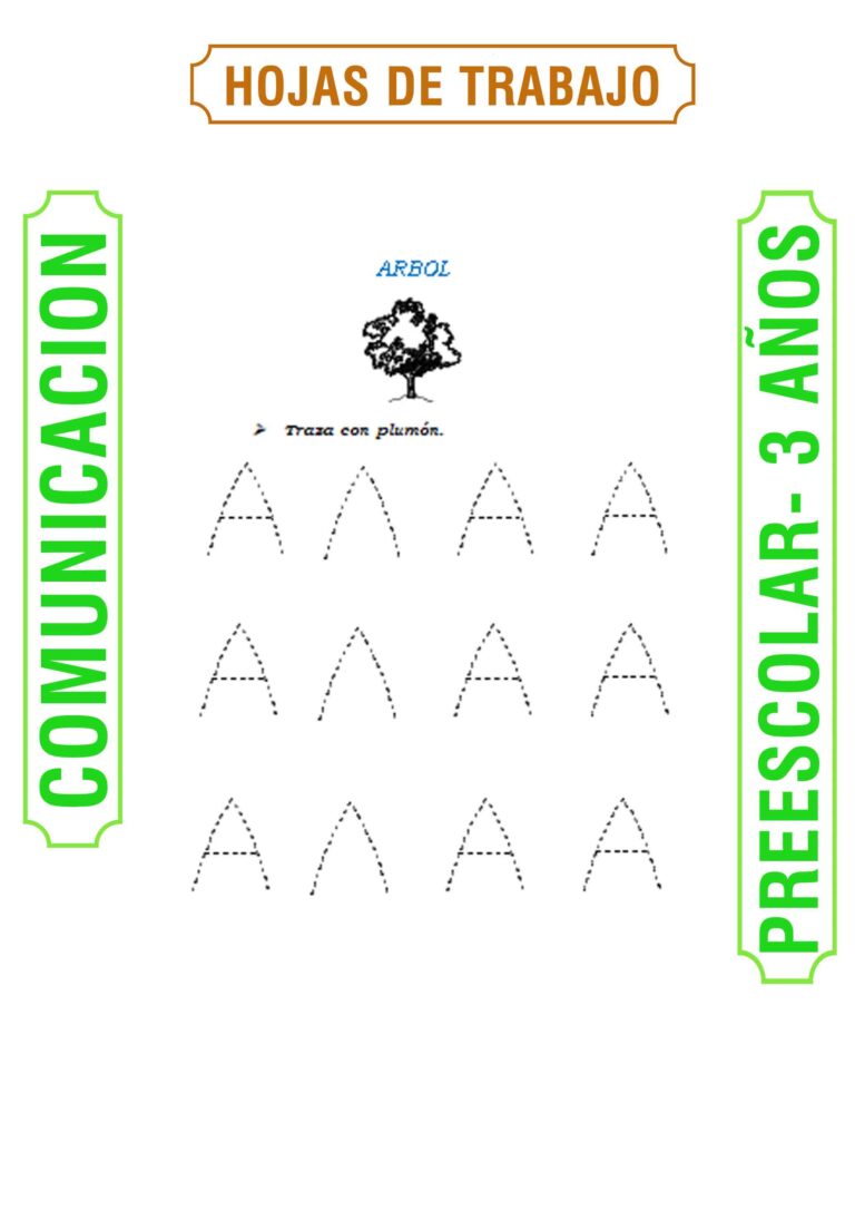 LA VOCAL A para tres años - BONITO PARA IMPRIMIR