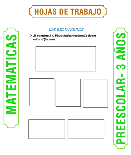 Noción de Rectángulo para tres años - BONITO PARA IMPRIMIR