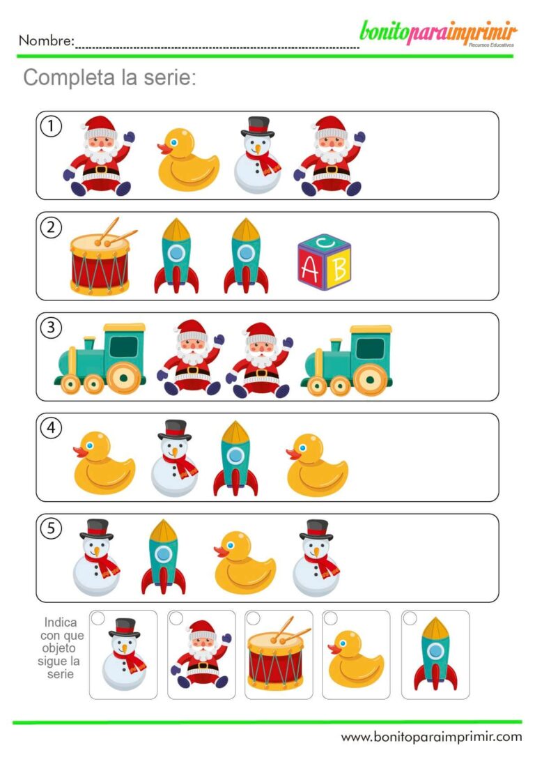 Series Numéricas de Navidad - BONITO PARA IMPRIMIR