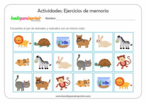 Memoria o Memorama para niños - Fichas Divertidas - BONITO PARA IMPRIMIR