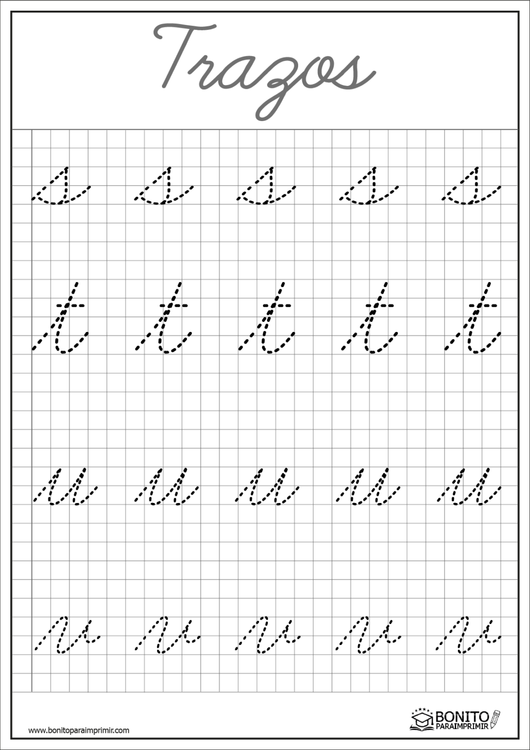 Cuadernillo de Letra Cursiva - BONITO PARA IMPRIMIR