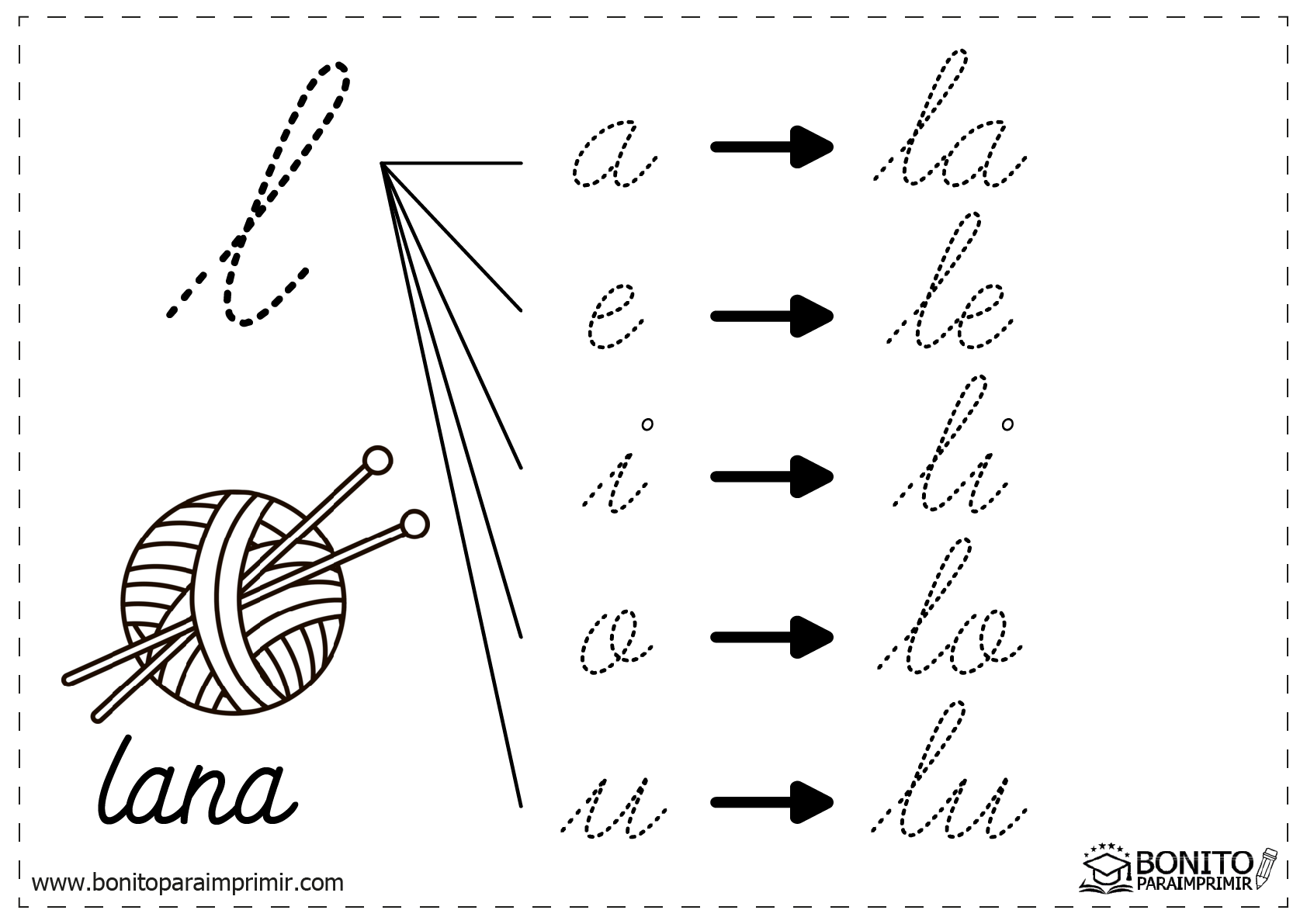 Trazo de las silabas - BONITO PARA IMPRIMIR